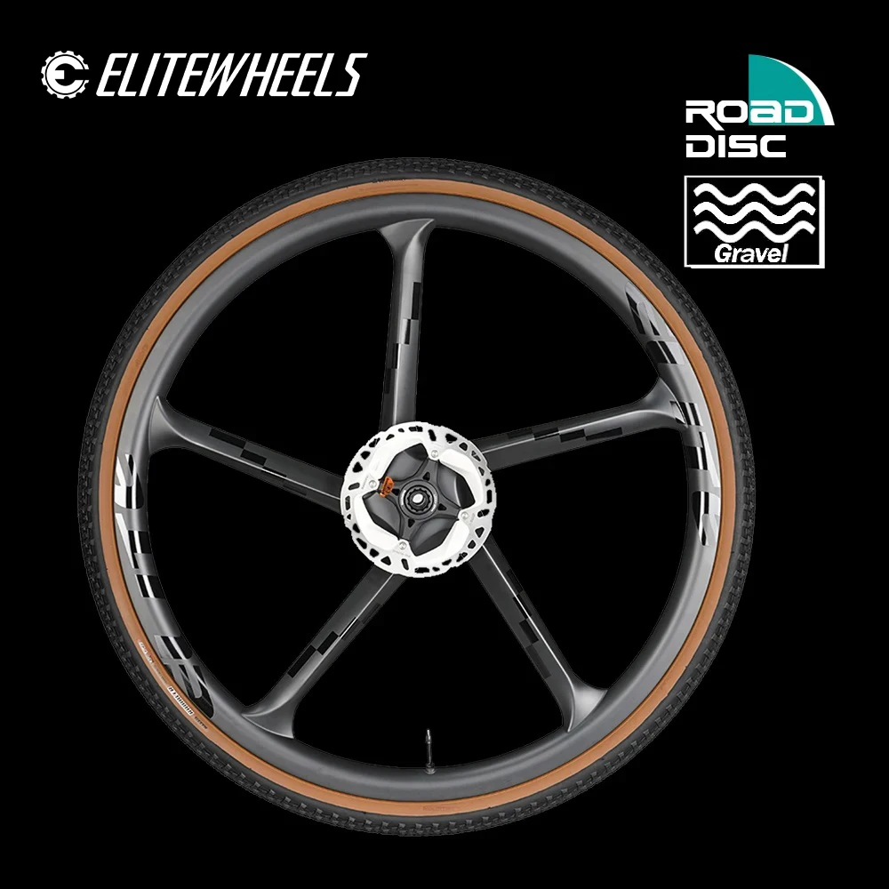 ELITEWHEELS-Five-Spoke-Carbon-Wheelset-Road-Disc-Gravel-Trail-Cross ...
