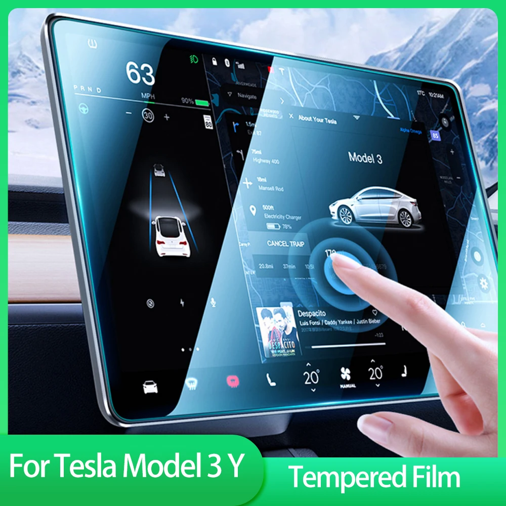 Tempered Glass Screen Protector For Tesla Model 3 Y 2023 2022 2021 ...
