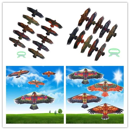 1.1m Flat Eagle Kite With 30 Meter Kite Line Children Flying Bird Kites ...