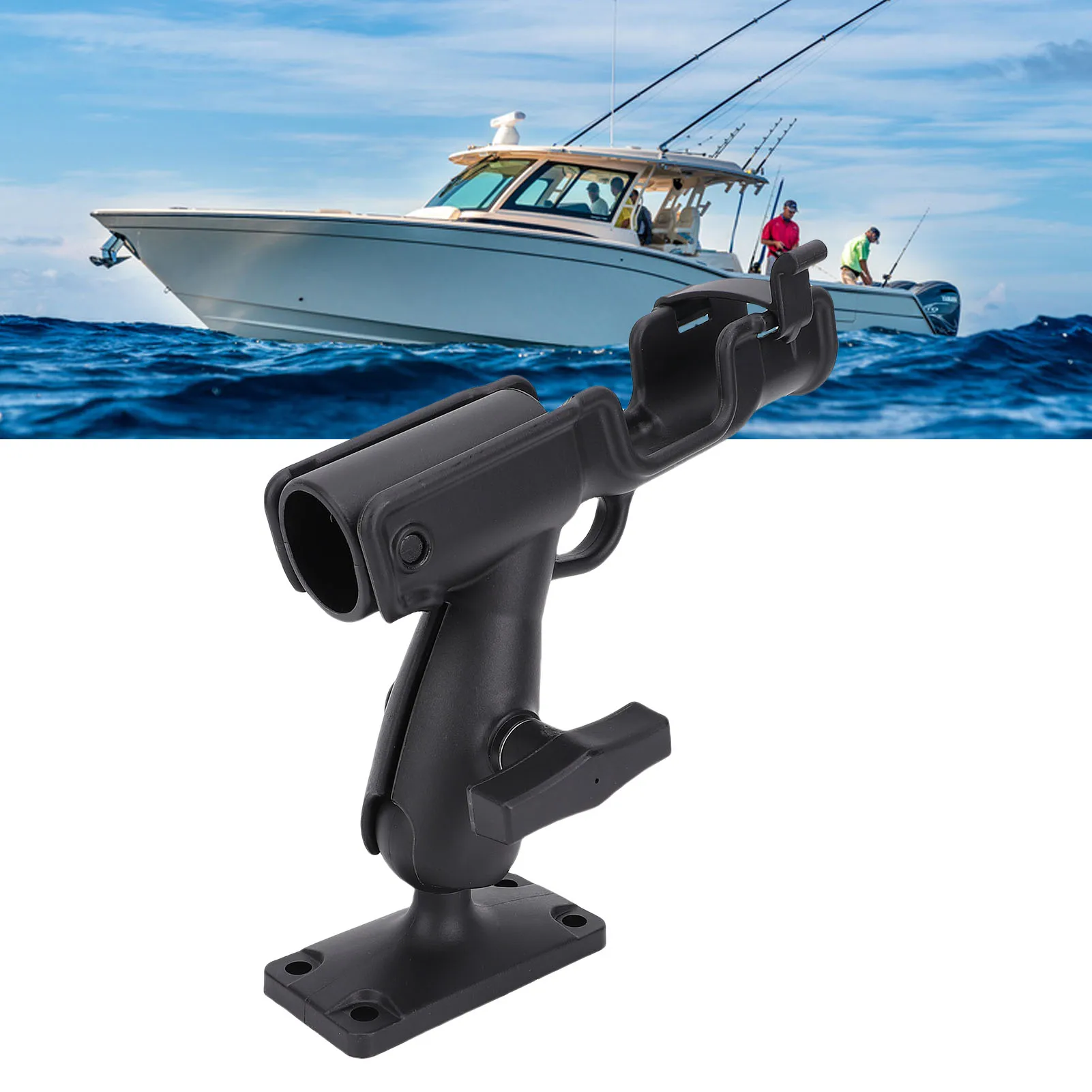 Boat Fishing Rod Holder with Mounting Base Adjustable Rotatable Fishing ...