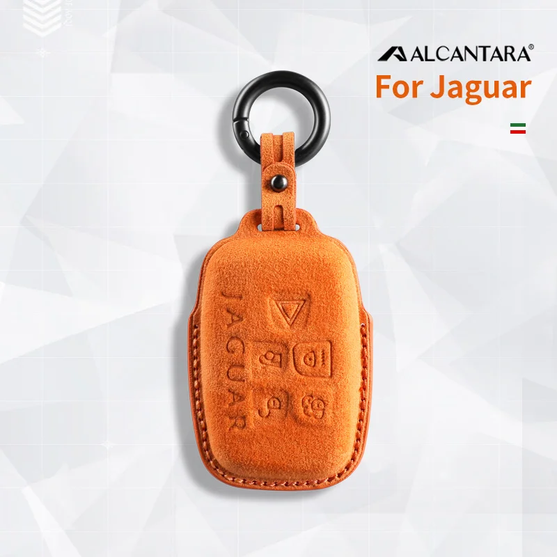 Alcantara-Car-Key-Case-Cover-Holder-Key-Shell-Buckle-For-Jaguar-JLR-XJ ...