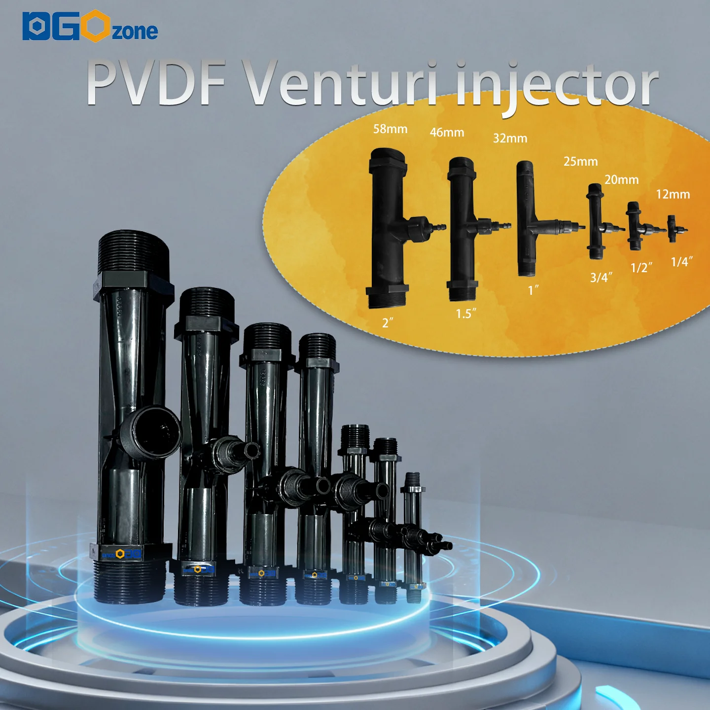 1/2"PVDF Thread Agriculture Irrigation Venturi Fertilizer Injector ...