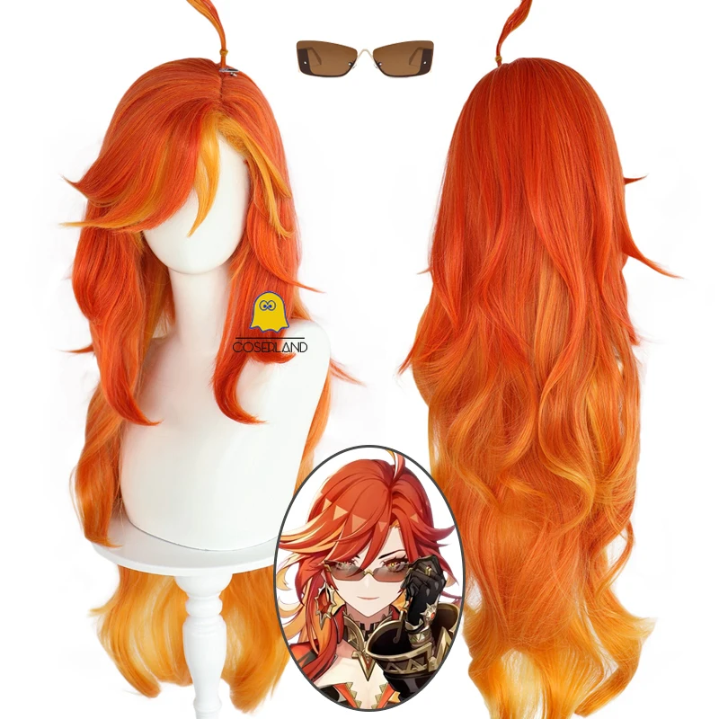 Genshin-Impact-Mavuika-Cosplay-Wig-Orange-Yellow-Long-Hair-Sunglasses ...