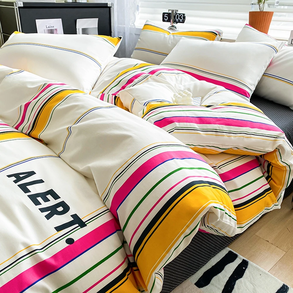 Nordic Sling Bed 150 Pure Cotton Duvet Cover High-grade Kids Girls ...