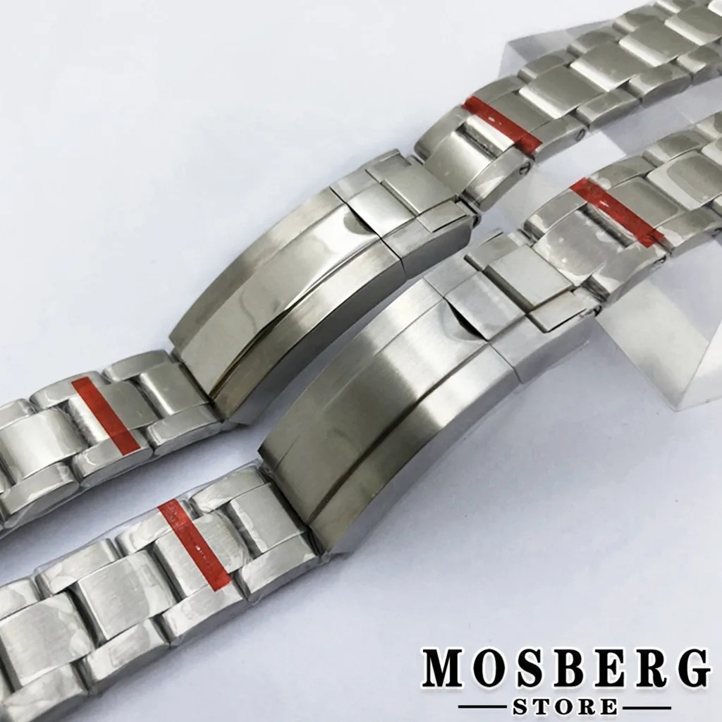 20mm-Watch-Strap-Glide-Lock-Clasp-Silver-Metal-Watchbands-Quality-904L ...