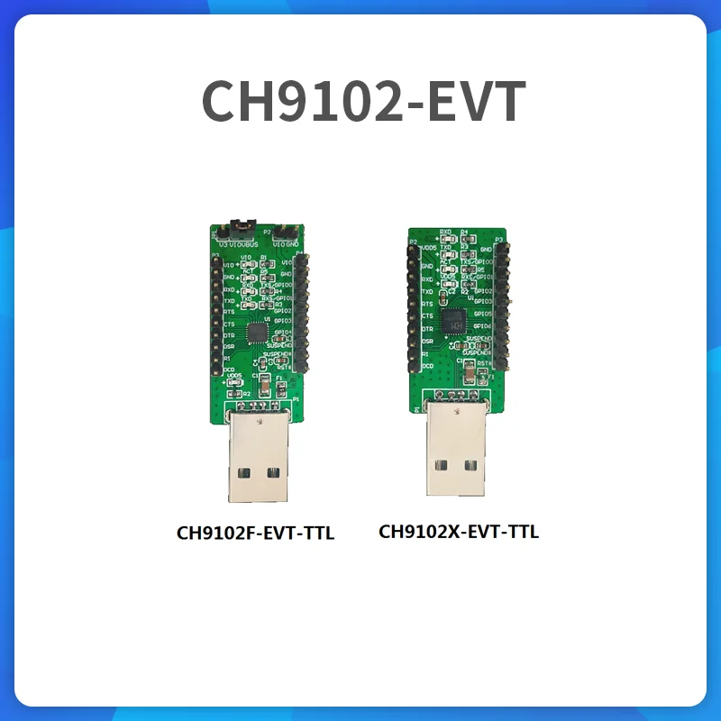 CH9102 evaluation board USB2.0 transfer serial port chip CH9102F/CH9102X EVT demonstration board ...