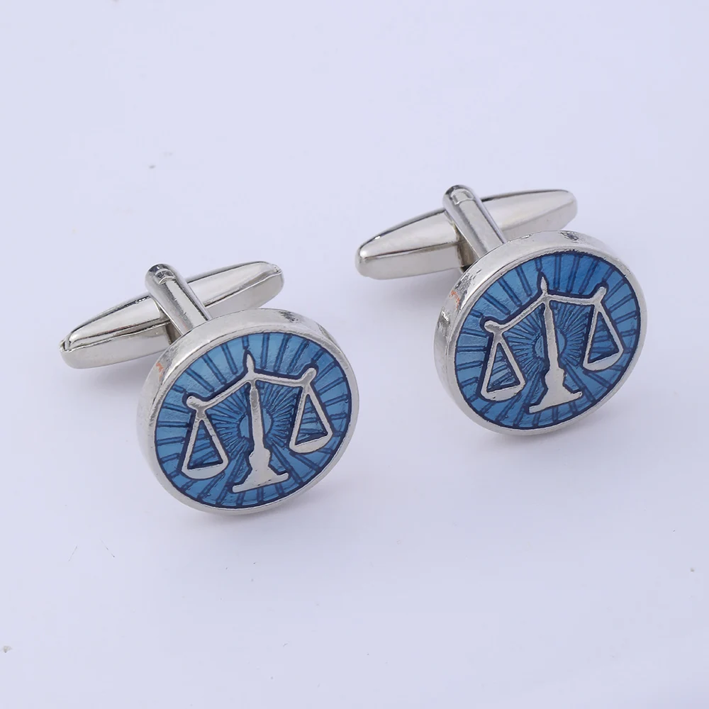 Cufflinks For Mens Man Scales of Justice Blue Enamel Balance Court Logo ...