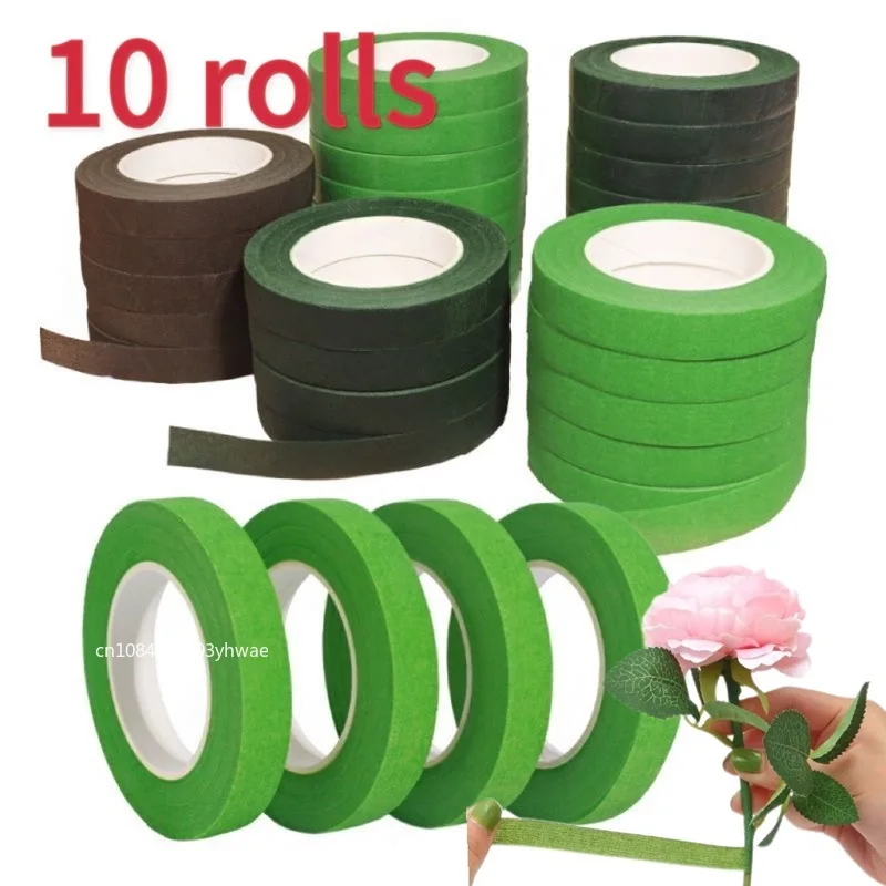 1-10rolls-Bouquet-Floral-Stem-Tapes-Green-Self-Adhesive-Tapes-Florist ...