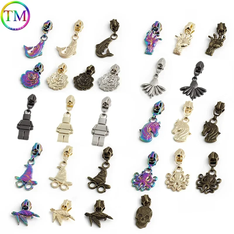 10-50Pieces-28-48mm-Zippers-Puller-Head-Zipper-Slider-Repair-Kits-For ...