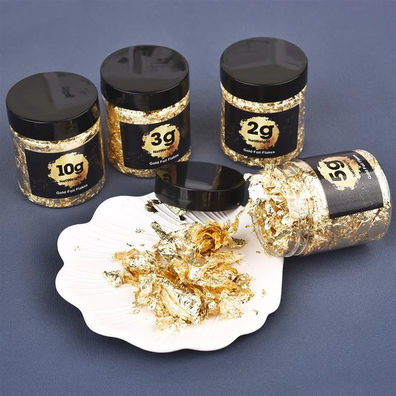 2/3/5/10g Gold Leaf Flakes Epoxy Resin Mold Filling Gold Foil Paper ...