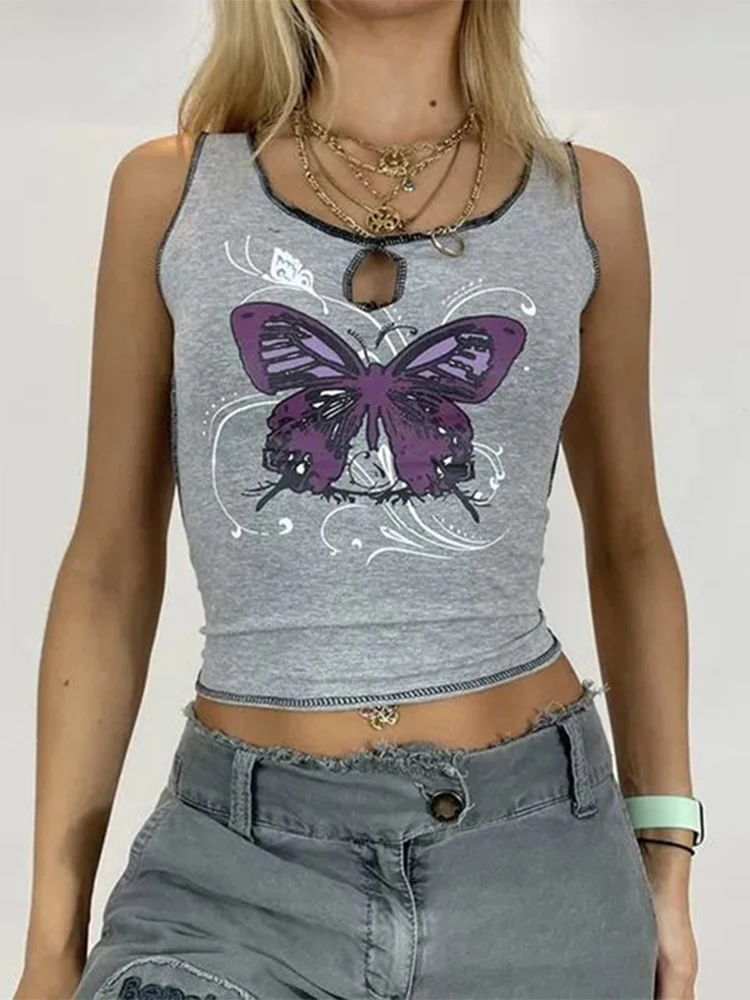 Kalevest Y2K Grunge Corset Tops Grey Fairy Grunge Women Top Coquett Off ...