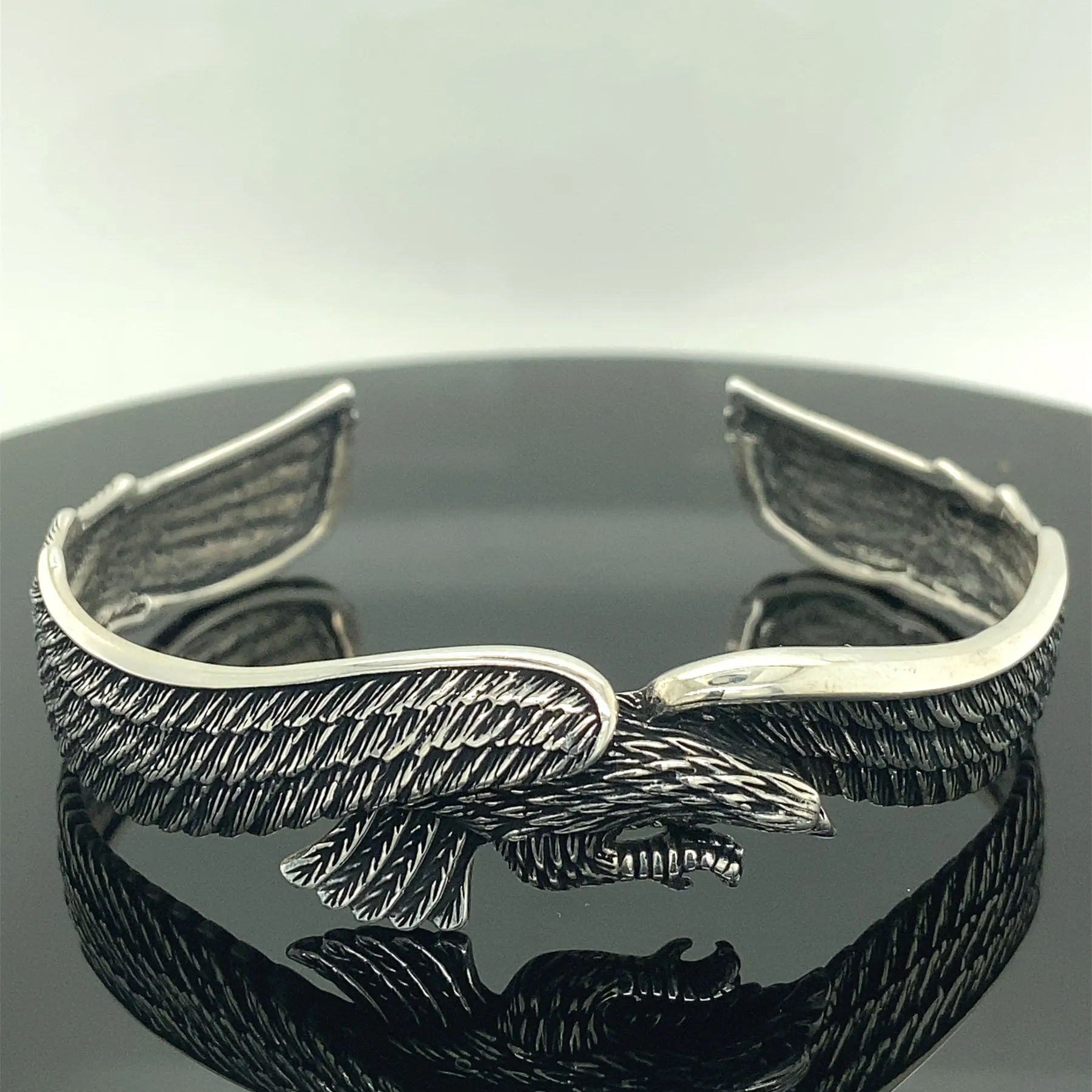Silver-Handmade-Eagle-Bracelet-Eagle-Cuff-Bracelet-Wildlife-Eagle ...