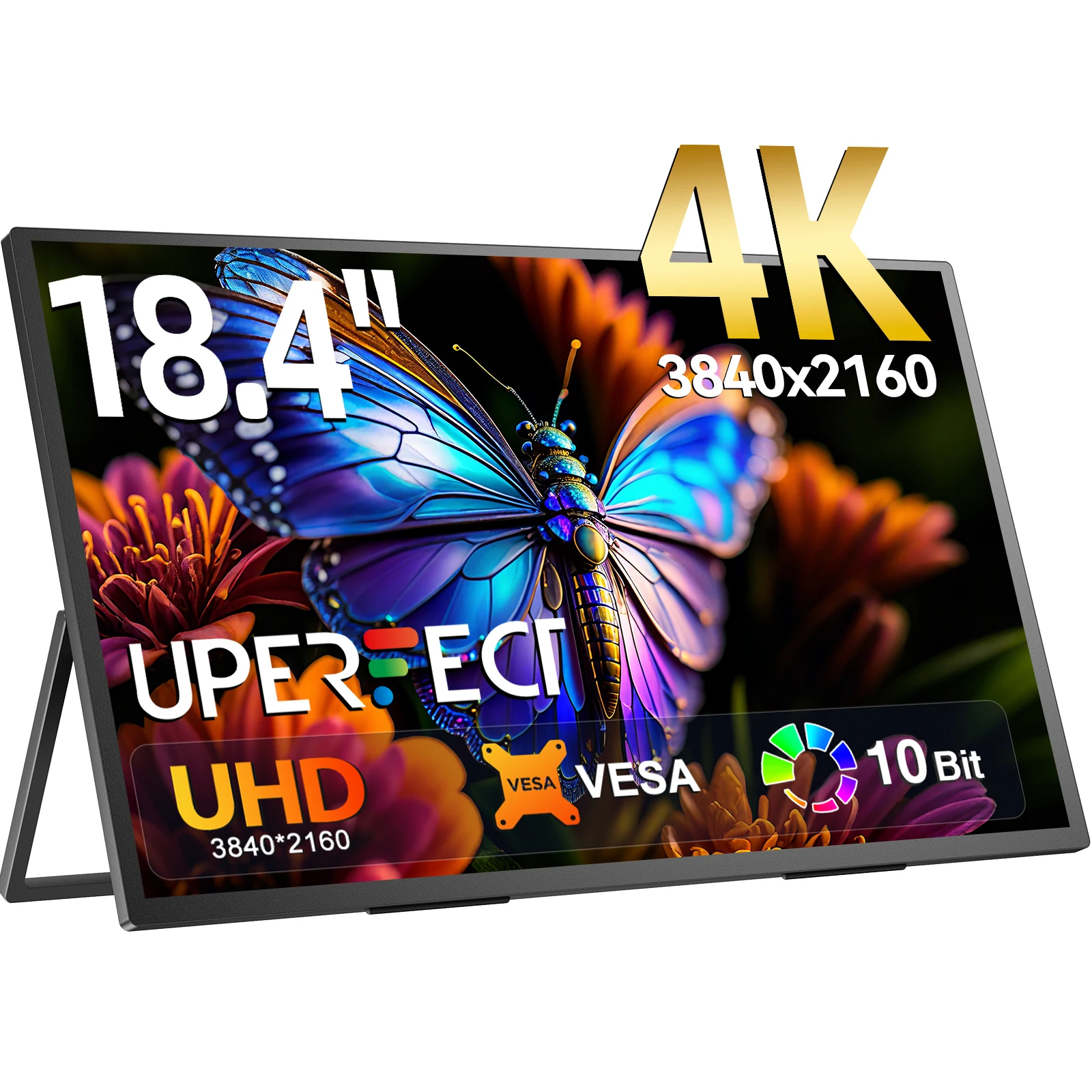 UPERFECT 18.4 Polegada 4K Monitor Portátil Gaming Pc Displays IPS HDR ...