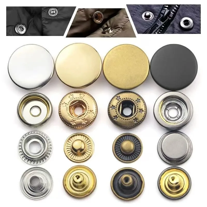 17Sets 0.49in Bronze Convenient Metal Snaps Quick Install Reinforced ...