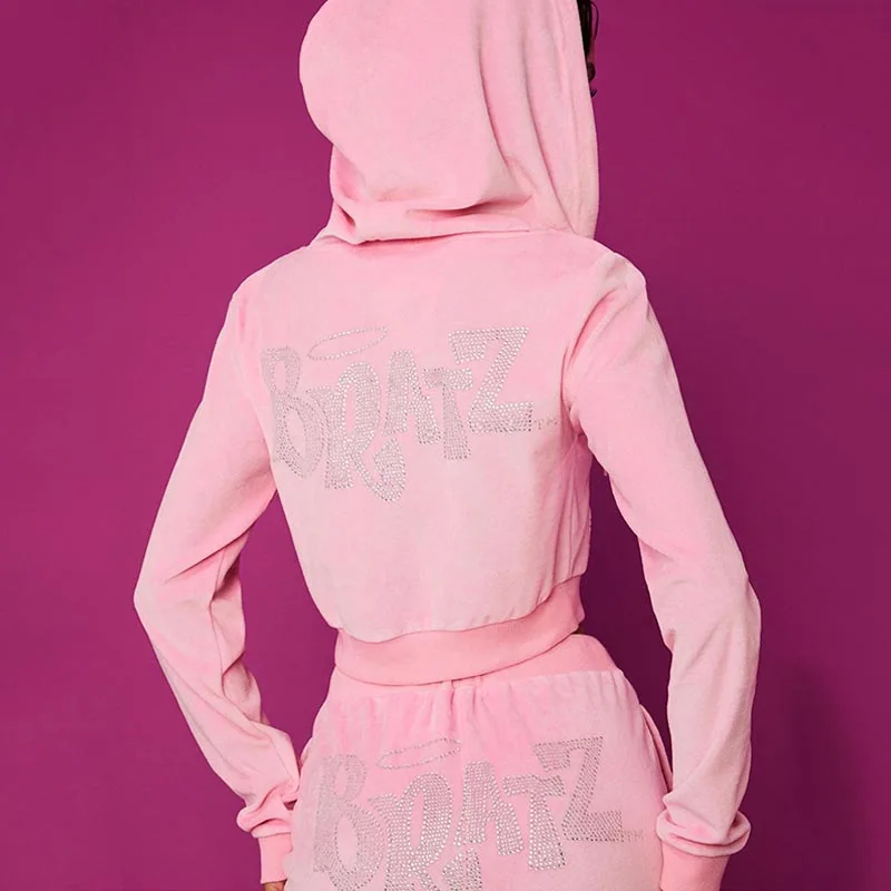 Sudadera-con-capucha-y-cremallera-para-mujer-ch-ndal-de-terciopelo-con ...