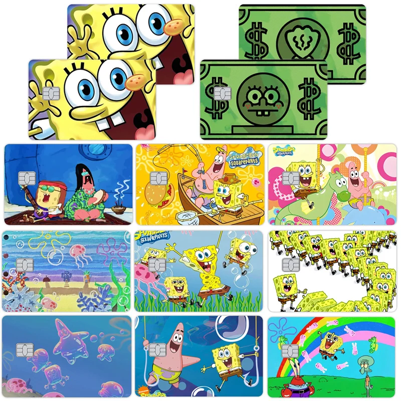 2PCS-Spongebob-Cartoon-Credit-Card-Cover-Stickers-for-Visa-Debit-Bank ...