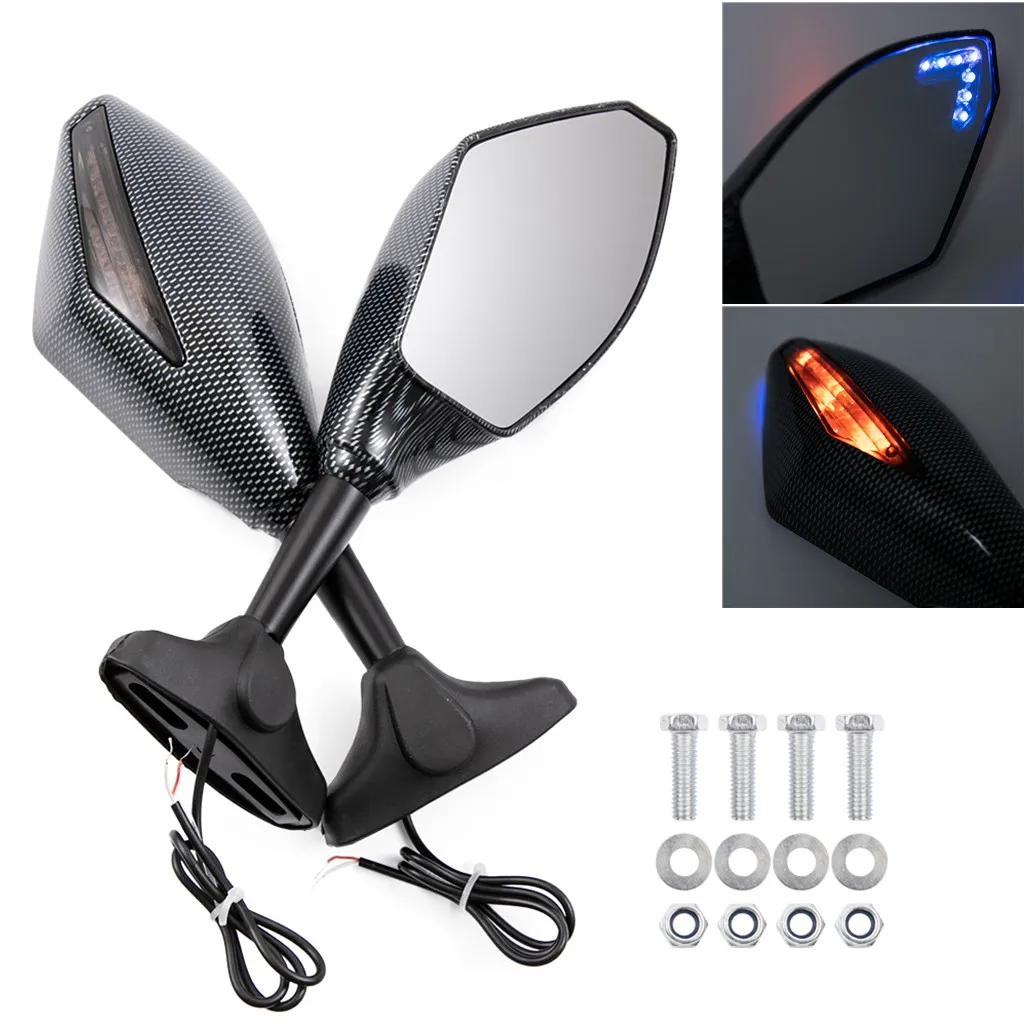 Carbon-Fiber-Integrated-Amber-LED-Turn-Signal-Indicators-Rearview-Side ...