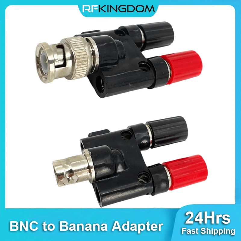 BNC Male Female to 2x Dual 4mm Binding Post Banana Adapter RF Coaxial ...