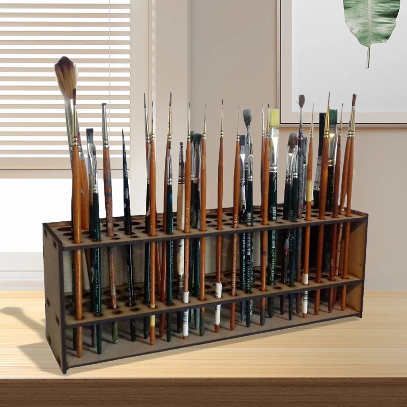 Paint-Brush-Holder-67-Hole-Wooden-Paint-Brush-Holder-Standing-Desk ...