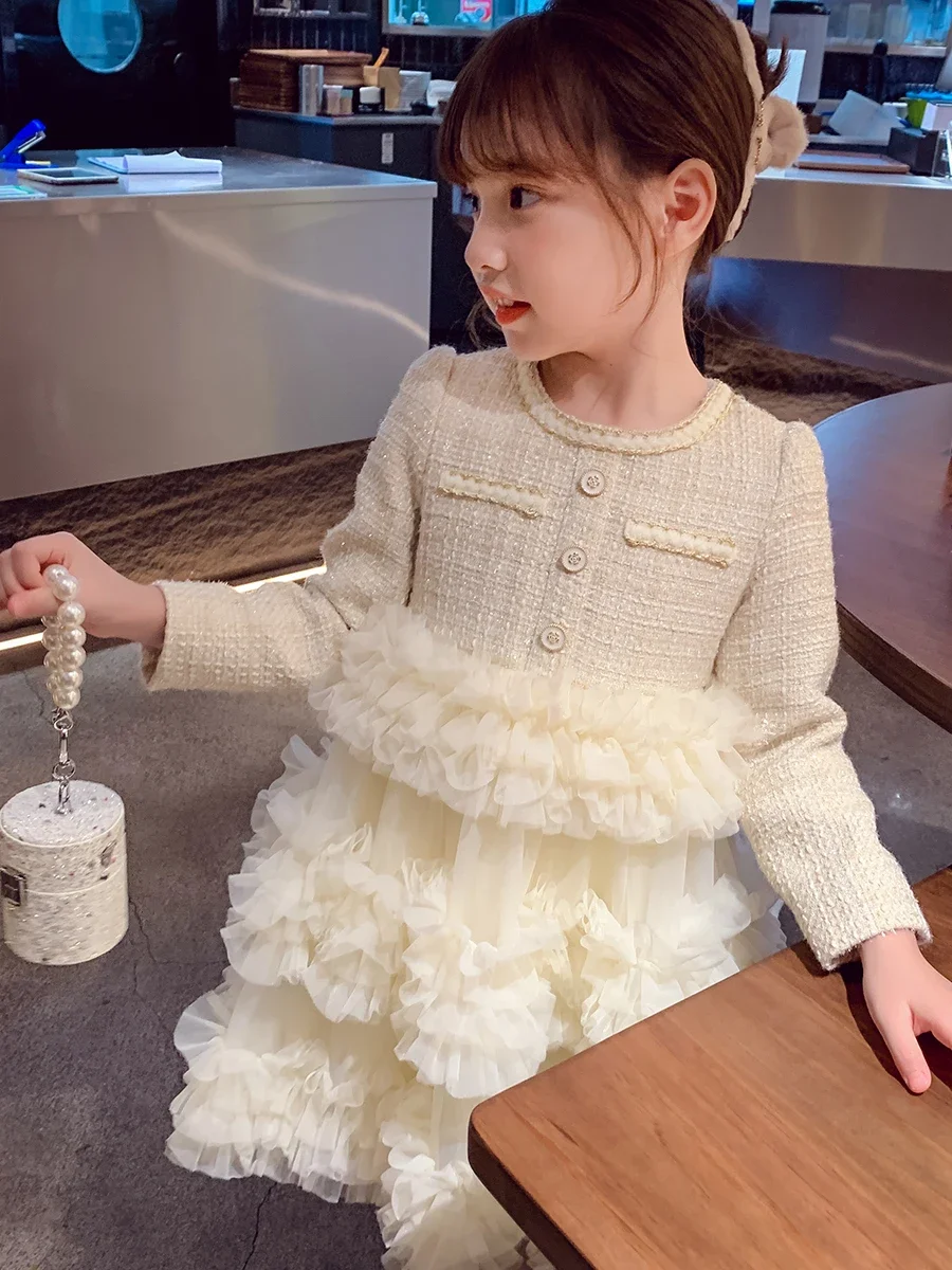 Girls-Dress-2023-Autumn-Winter-New-Children-s-Fashion-Cake-Dress-Girls ...