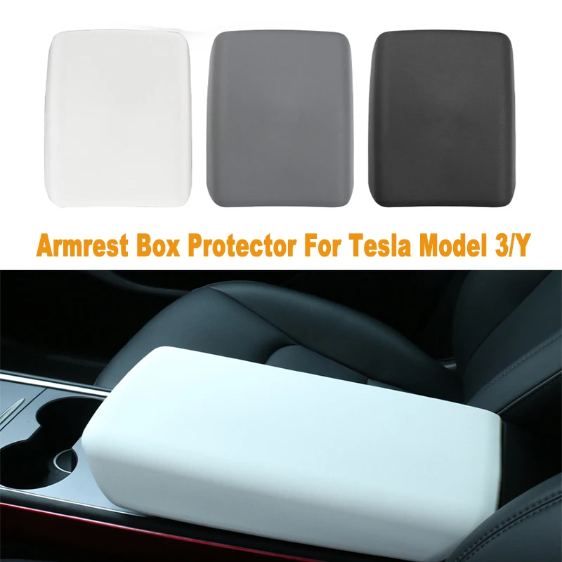 For-Tesla-Model-Y-3-Central-Console-Armrest-Cover-TPE-Scratchproof-Wear ...