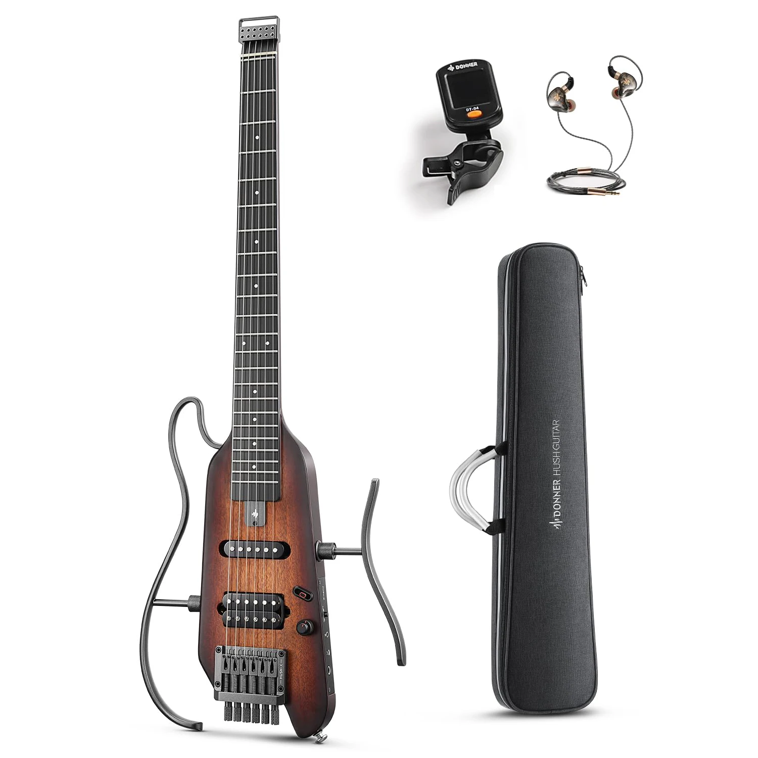 Donner-HUSH-X-Headless-Silent-Acoustic-Electric-Travel-Guitar-Removable ...