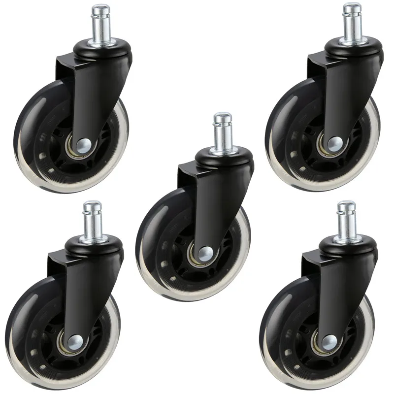 5pcs Universal Furniture Casters Wheels 3 Inch Rubber 360 Degree ...