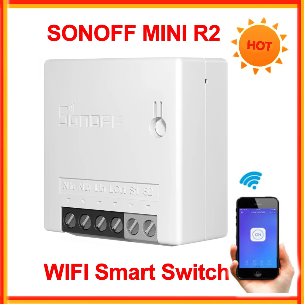 Sonoff Mini R2 Wifi Diy Inteligente Interruptor Minir2 2 Módulos De 2 ...
