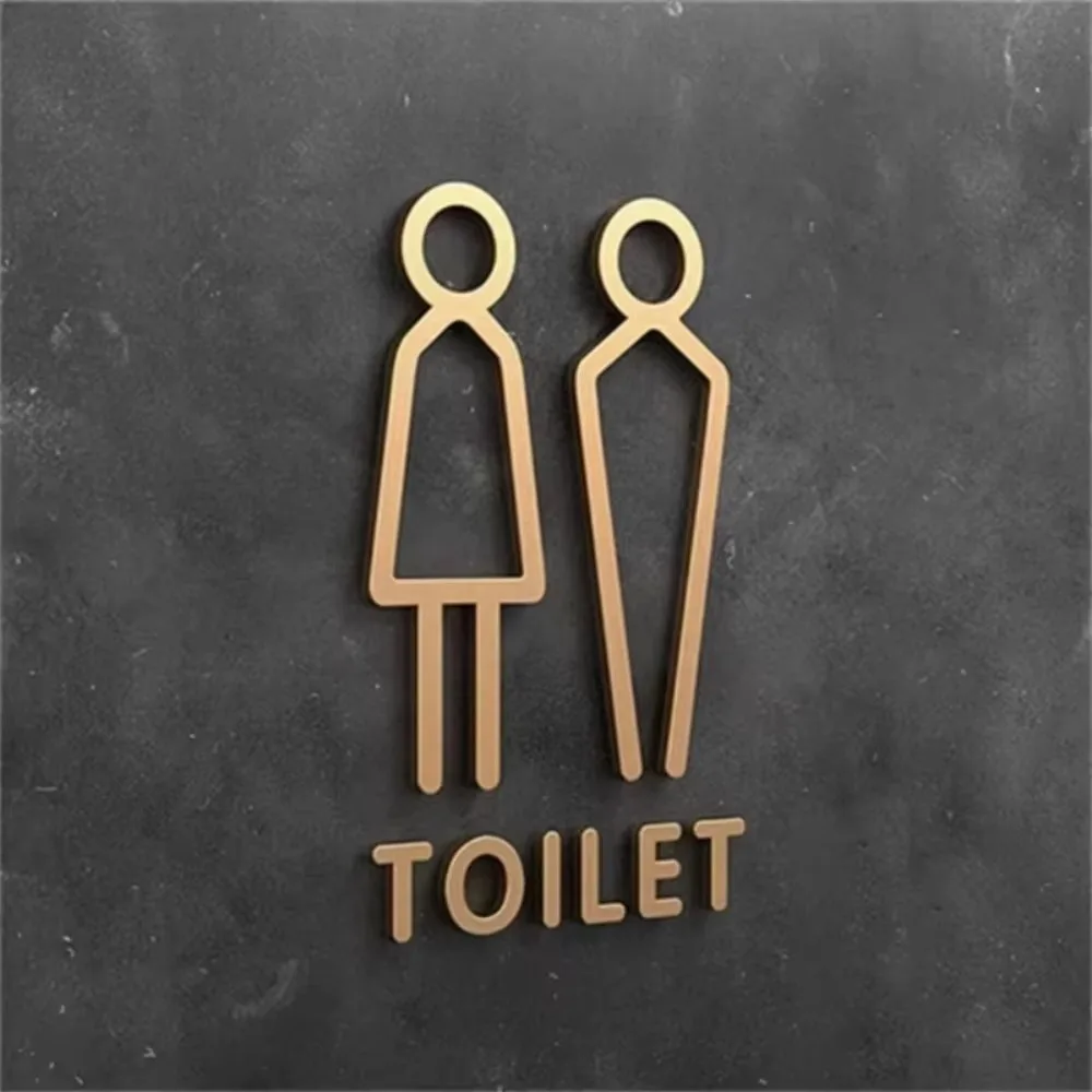 Sophisticated 2D Arrow Acrylic Toilet Sign Plate - High-Quality ...