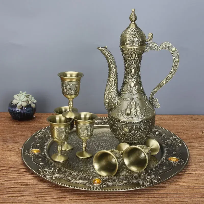 High-grade-tin-wares-bronze-colored-jugs-wine-glasses-handicrafts ...