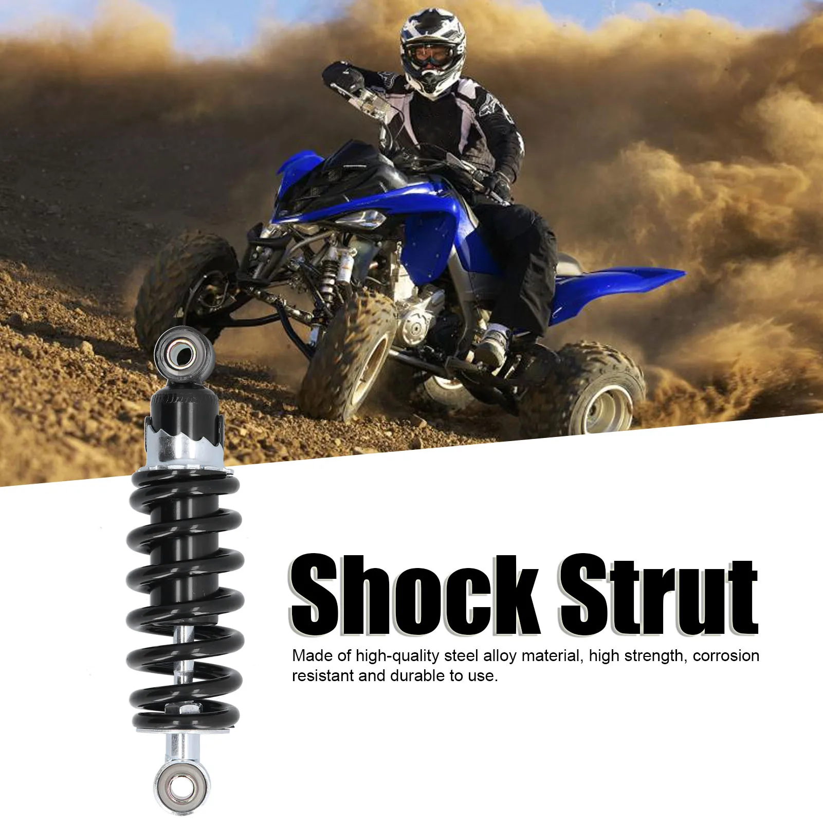 200mm-7-9in-Motorcycle-Scooter-ATV-Black-Rear-Shock-Absorber-Suspension ...