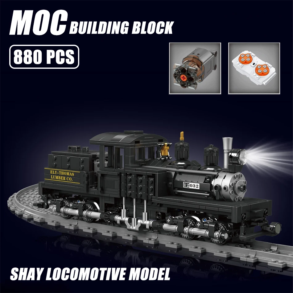 MOC-2024-Technical-Shay-Locomotive-Building-Block-Steam-Train-Model ...