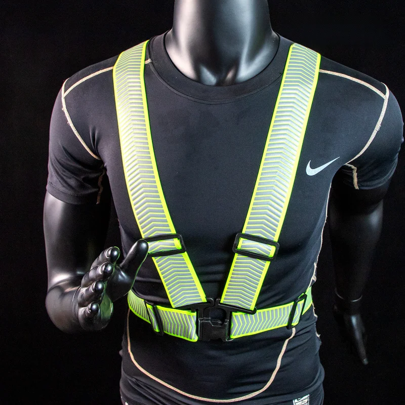 Reflective safety elastic vest with elastic bands for night running and ...