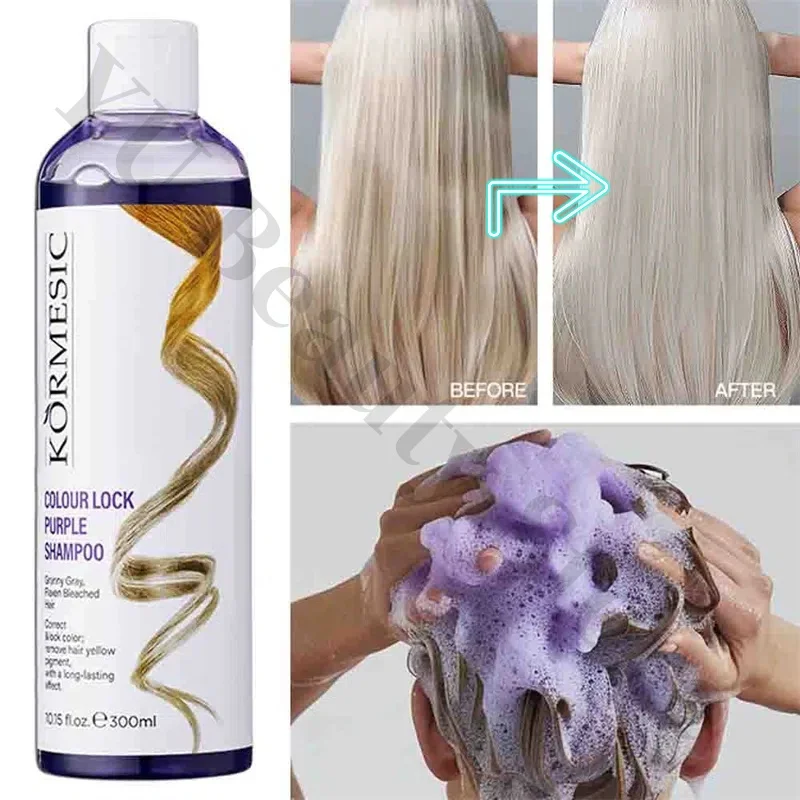 Professional Remove Yellow Shampoo Bleached Hair Anti-Yellow Lock-Color ...