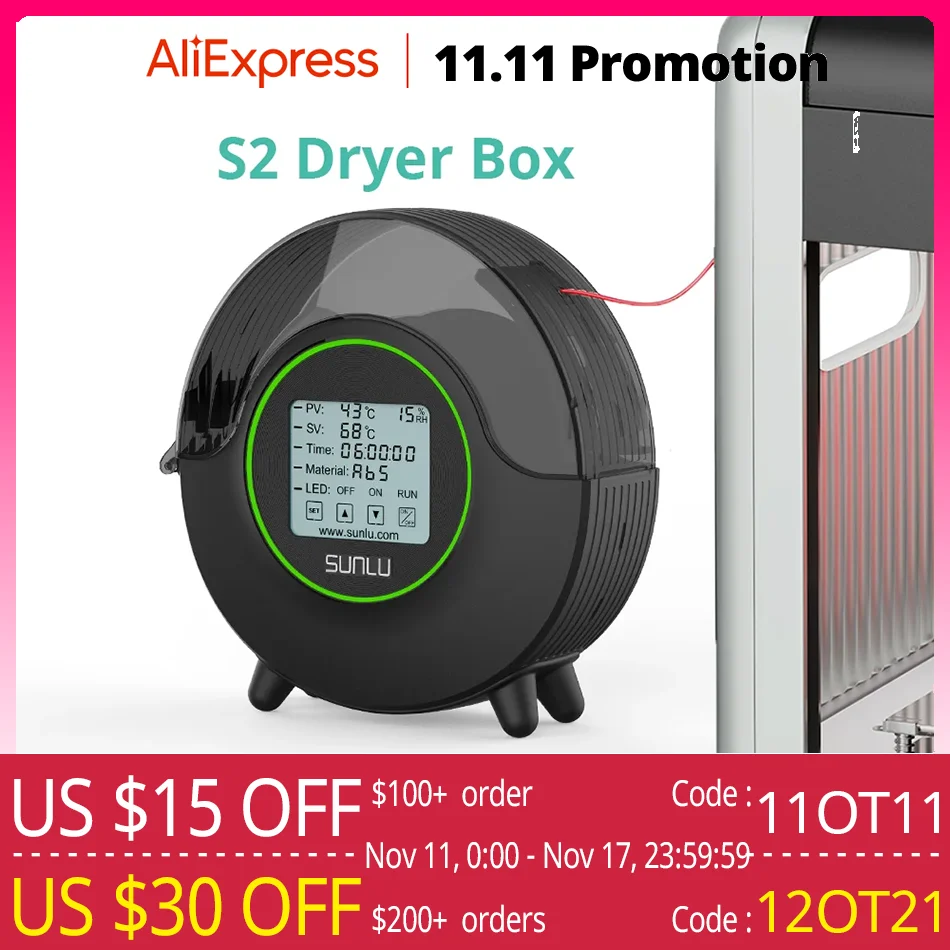 SUNLU-S2-3D-Filament-Dryer-Dry-Box-Up-To-70-Heating-360-Surround-Drying ...