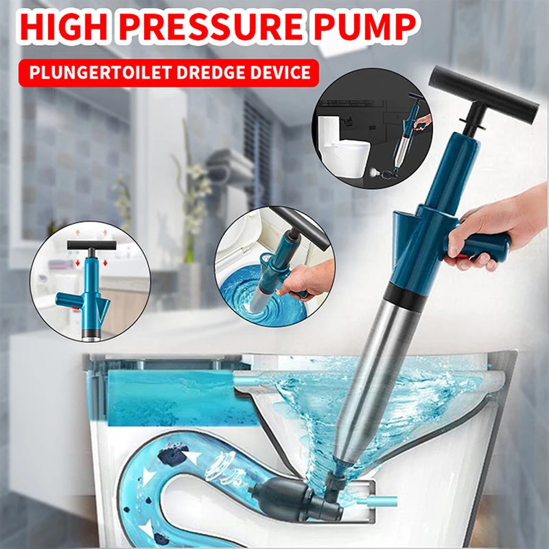 High Pressure Drain Plunger Toilet Plunger Dredge Clog Remover Air Drain Blaster For Bath ...