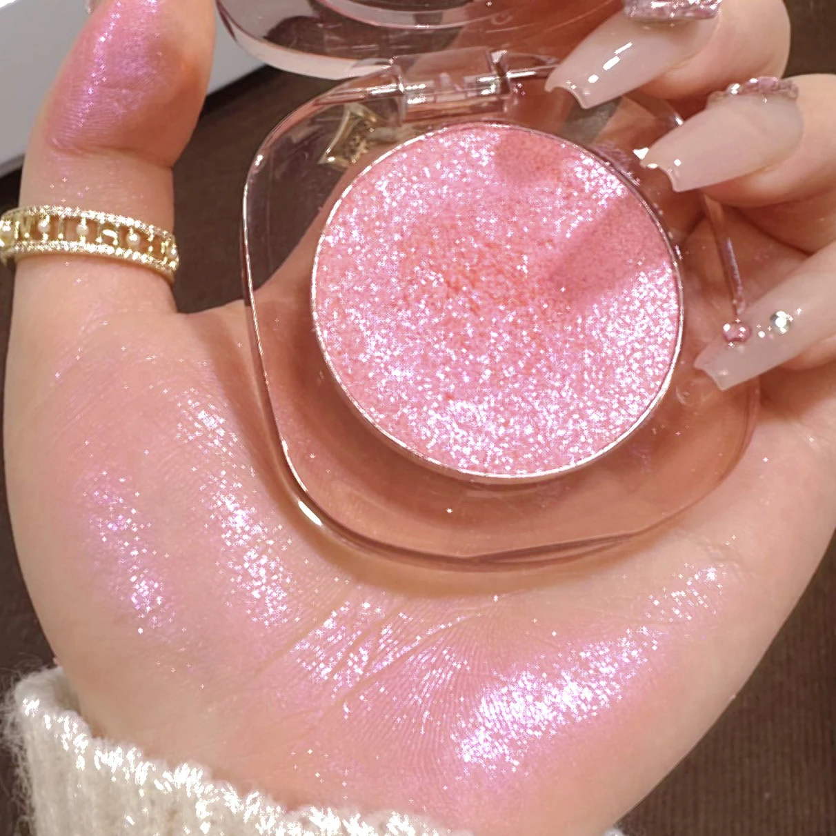 Makeup-Highlighter-Pink-Polarized-Shiny-Glitter-Brighten-Cheekbones ...