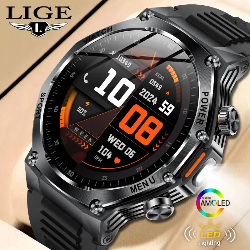 LIGE New Smart Watch Men 800mAh Ultra Long Battery Life Waterproof ...