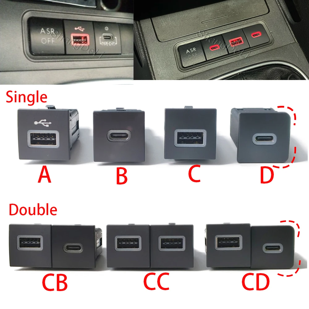 Для VW Golf 6 MK6 Jetta 5 MK5 Scirocco 2006-2012 Автомобильное зарядное ...