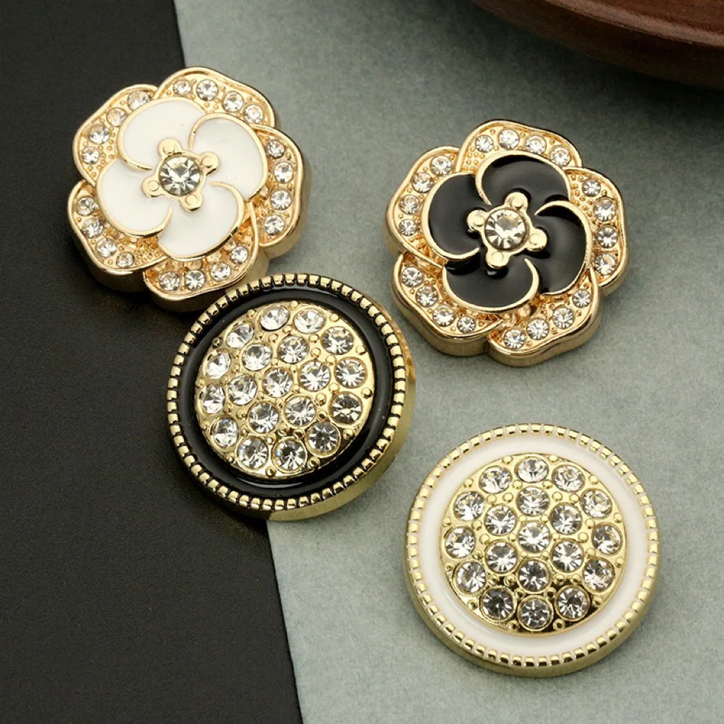 6-pcs-Diamond-Studded-Round-Metal-Luxury-Sewing-Buttons-Clothing ...