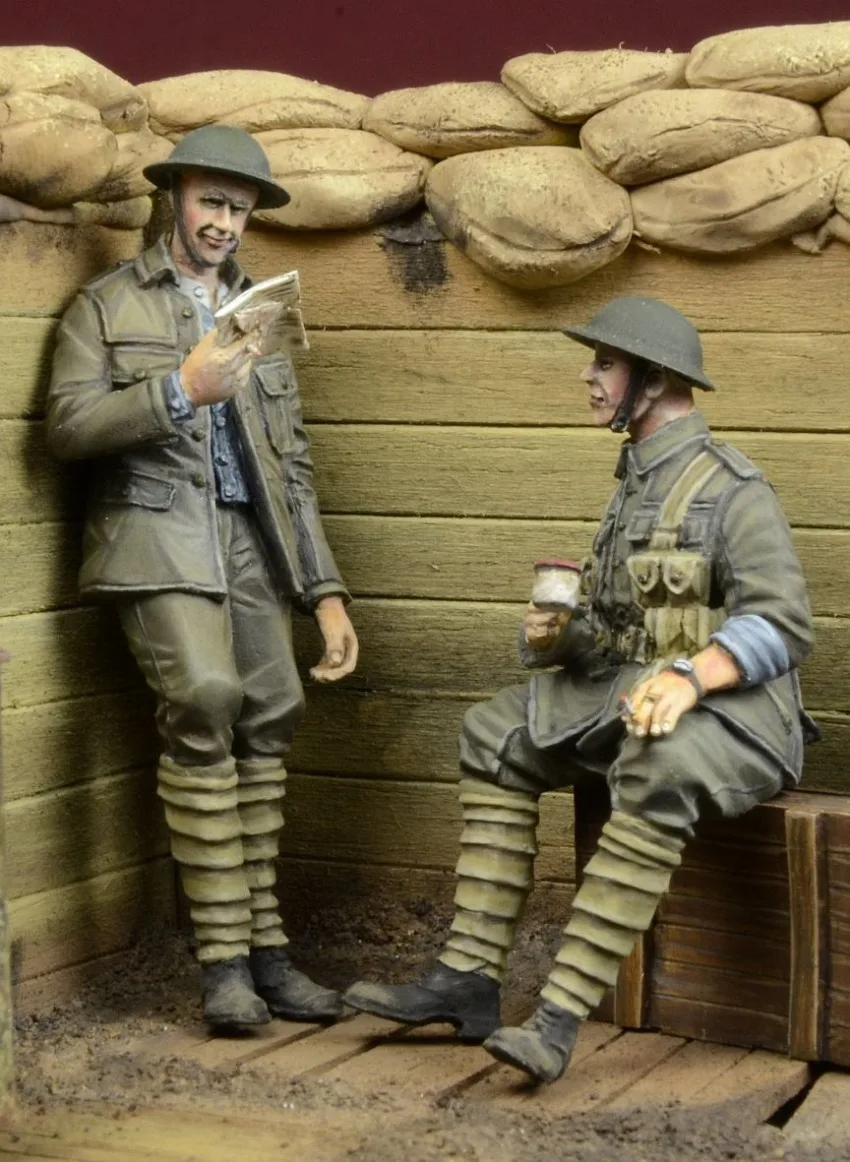 1/35 Scale Resin Figures Assembled Model Kits WWI British Infantry 2 ...
