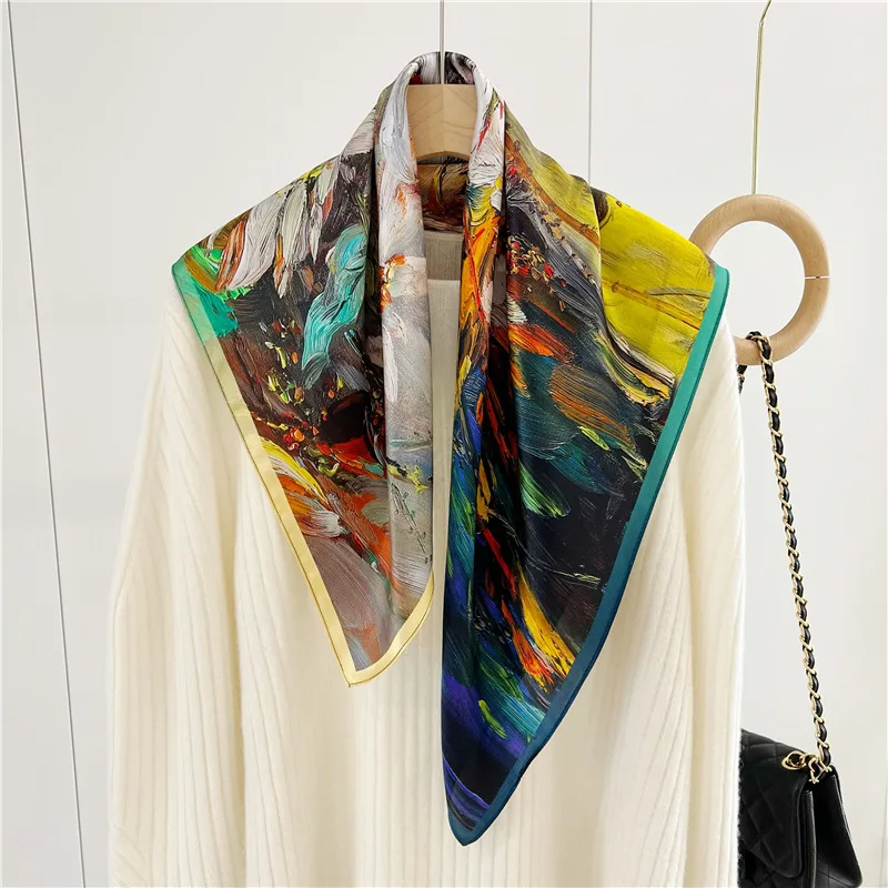 Fashion-100-Real-Silk-Square-Scarf-Women-Neckerchief-Hairbands-Foulard ...