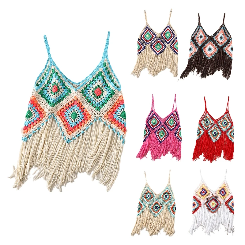 Doce-bohemia-malha-topos-ver-o-m-o-artesanato-sem-mangas-colheita-topos ...