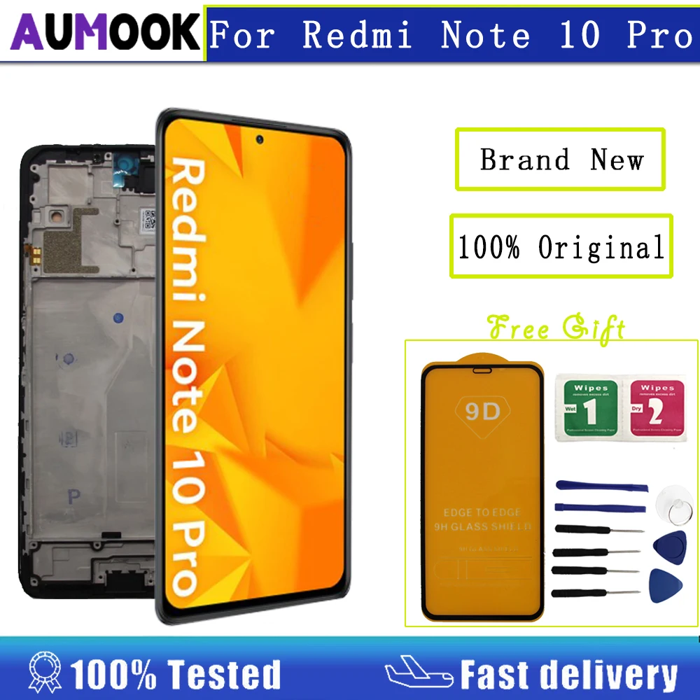 Original lcd para xiaomi redmi nota 10 pro display lcd de tela toque digitador assembléia redmi ...