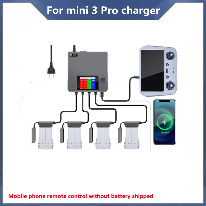 For Mini3 /Mini 3 Pro Charger Compatible Mini3 /Mini 3 Pro UAV Battery Charger 4 in 1 Brand New ...