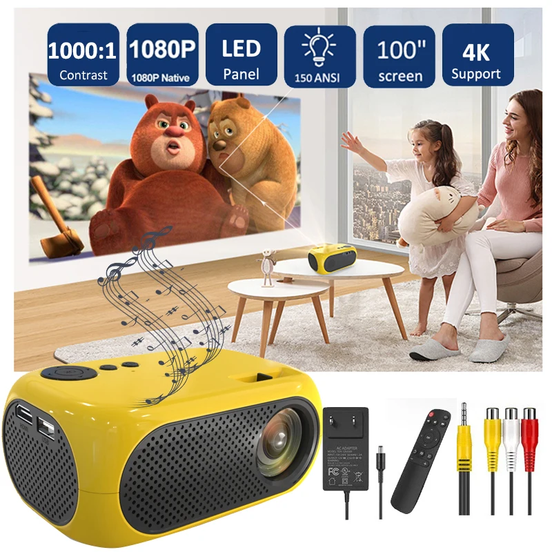 LED-Panel-150-ANSI-Projector-360-Surround-Sound-HD-Screen-Home ...