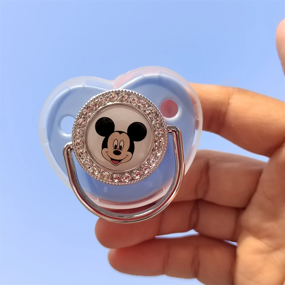 Blue-Bling-Pacifiers-with-Rhinestones-Chain-Clips-for-New-Born-Babies ...