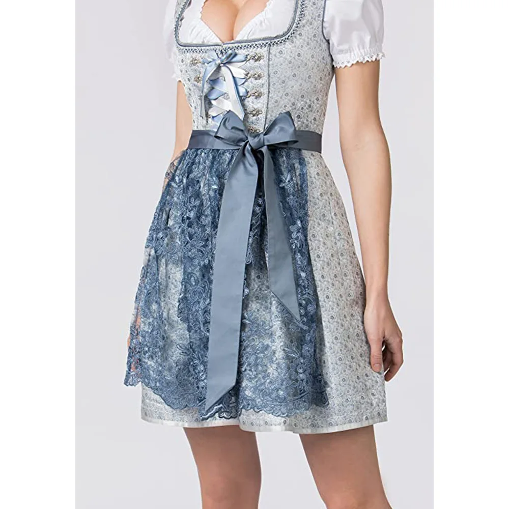 Cosplay Uniform Lovely Girl Lolita Sexy Puff Sleeves Midi Dress