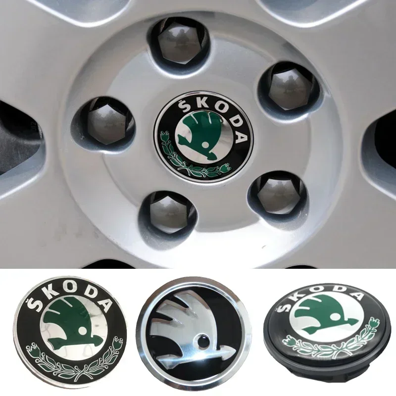 Skoda-56-60-65mm-Car-Wheel-Rims-Center-Hub-Caps-Cover-for-Rapid-Kodiaq ...