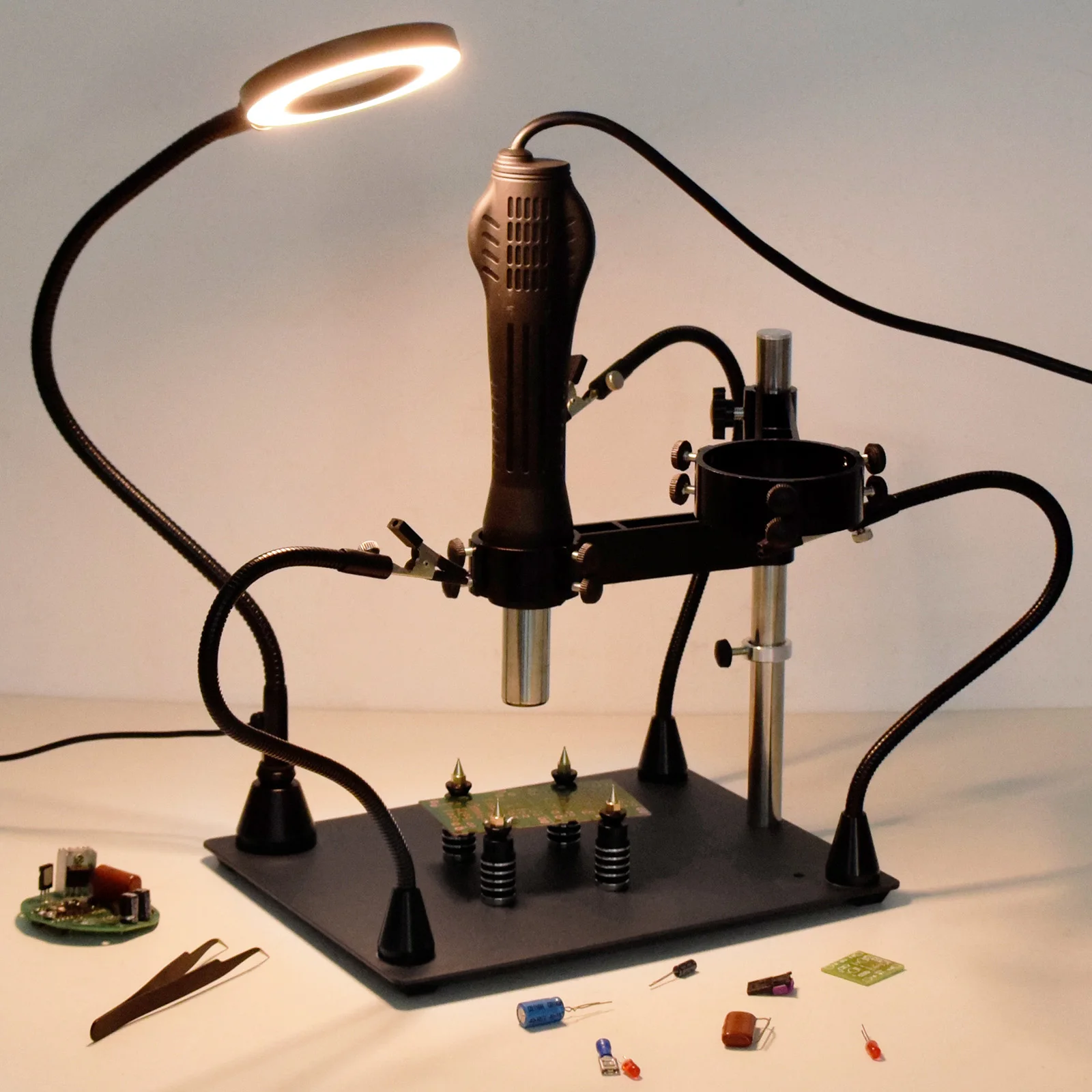 NEWACALOX-Magnetic-Flexible-Welding-Third-Hand-Heat-Gun-Holder-with-3X ...